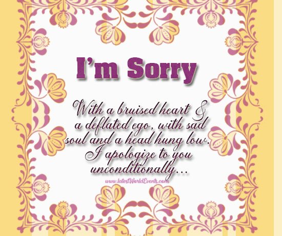 I Am Sorry Images With Quotes - Latest World Events