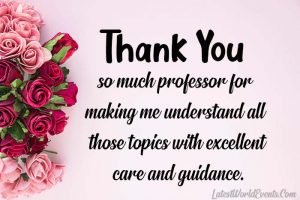 Thank You Messages To Professor - Latest World Events